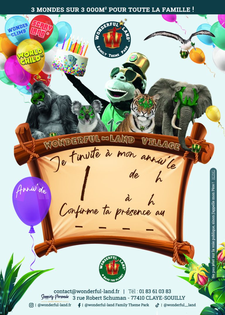 Réservation Anniversaire - Wonderful-Land